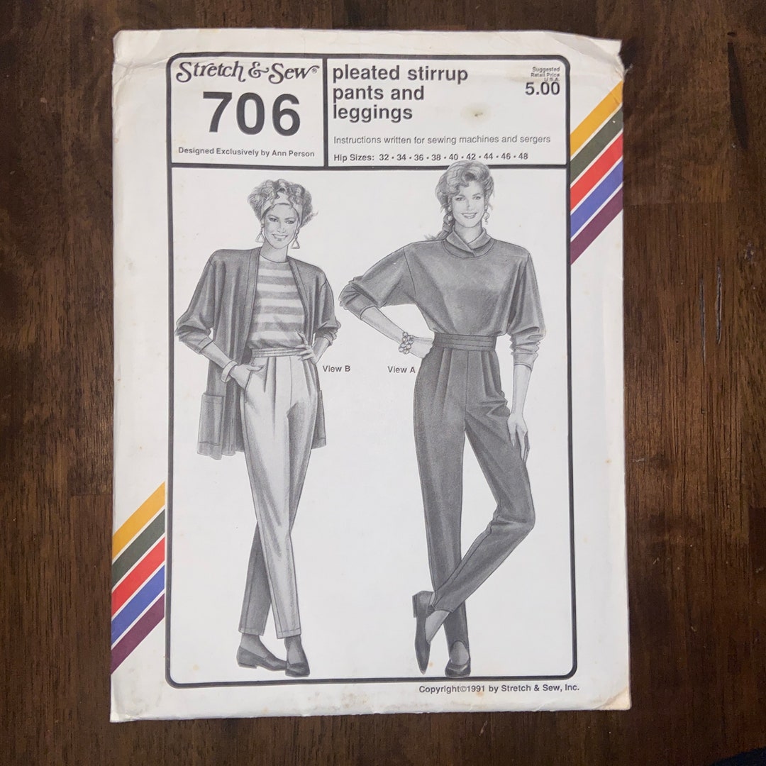 Vintage Stretch and Sew: 706 Pleated Stirrup Pants and Leggings - Etsy