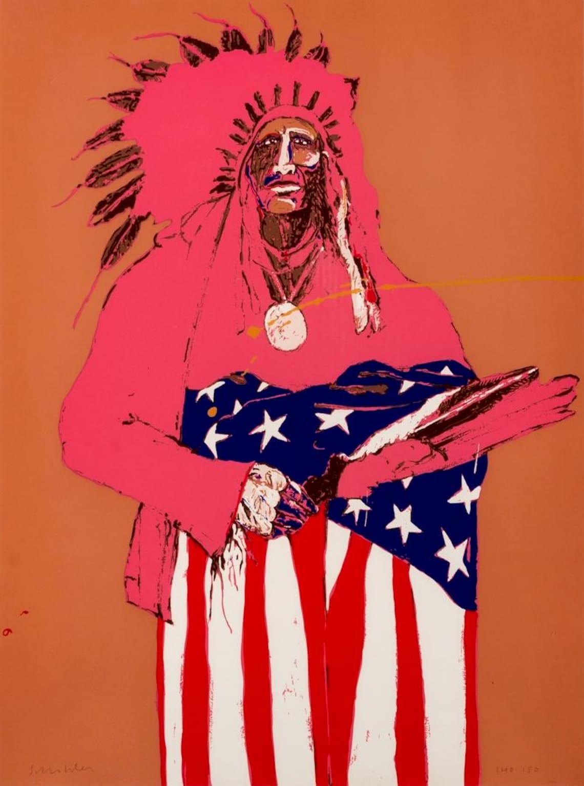 Last Indian With American Flag by Fritz Scholder - Premium Quality Art ...