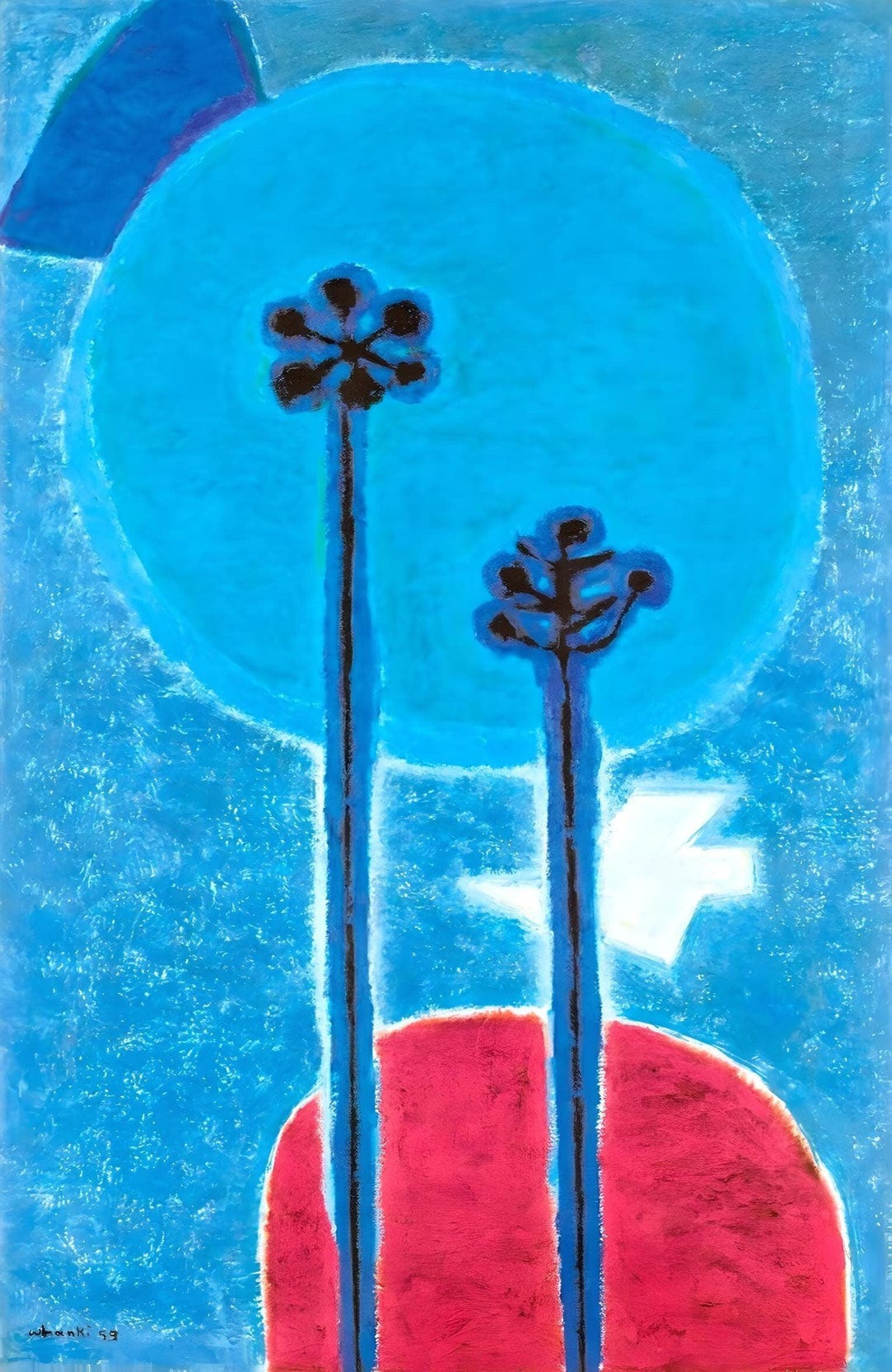 Moon, Plum Blossom and Bird by Kim Whanki | Korean Modernist Print ...