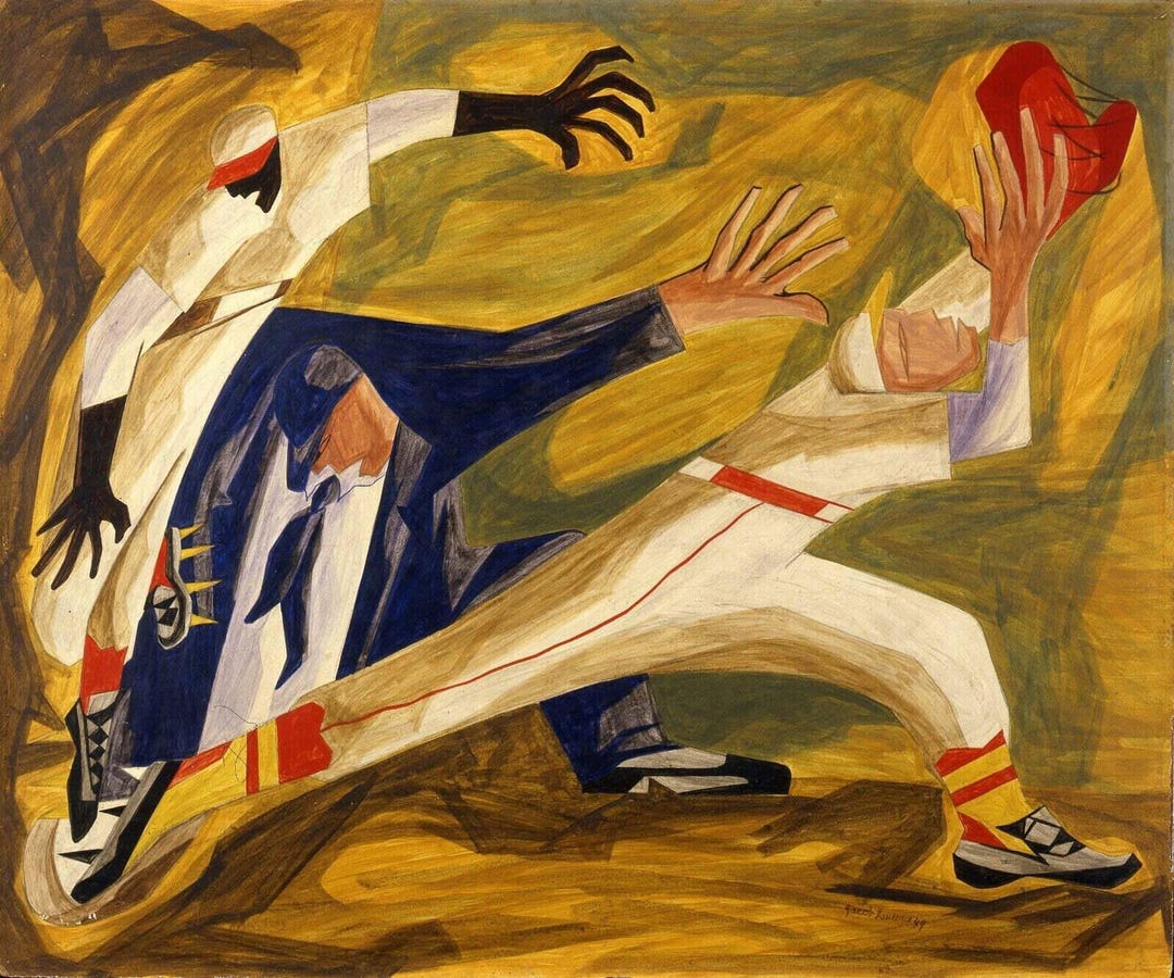 Jacob Lawrence Baseball Art Print: the Long Stretch - Etsy