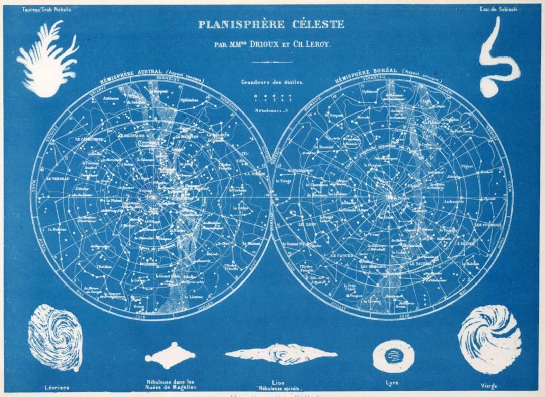 Planisphere Celeste Circa 1886 Archival Quality Art Print - Etsy