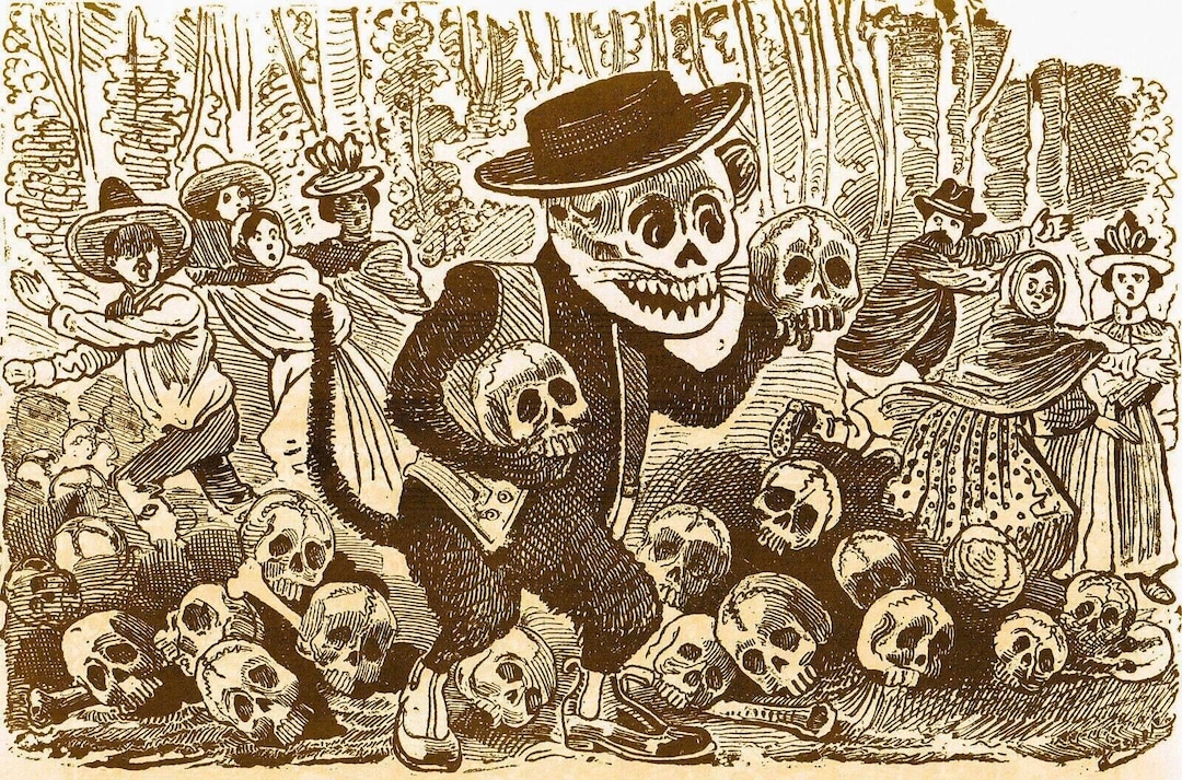 Cat Calavera by Jose Guadalupe Posada - Premium Quality Art Print - Etsy