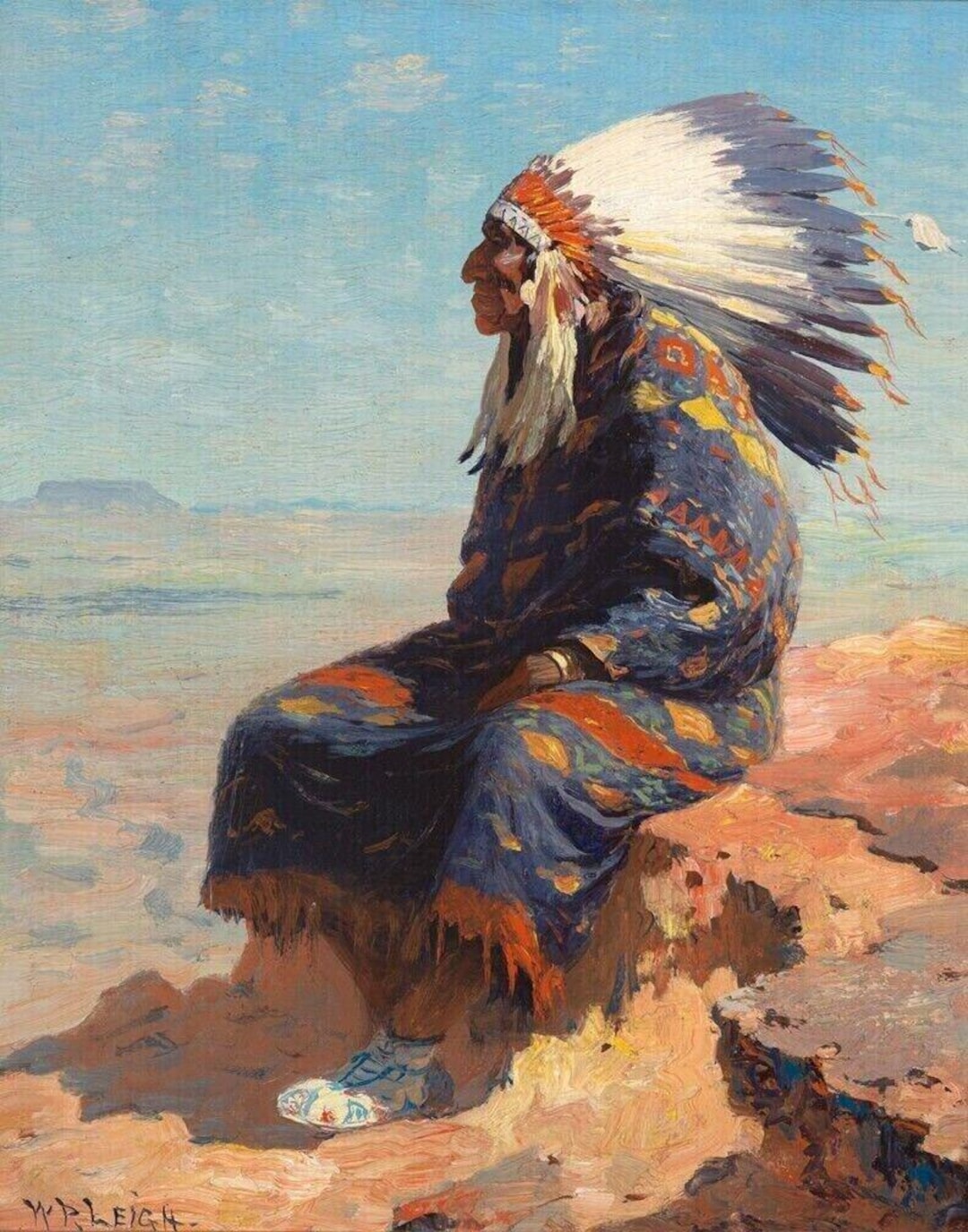 William Robinson Leigh: Native American Chief Art Print - Etsy
