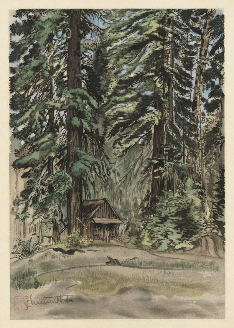 Evening of Carl Inn, Yosemite by Chiura Obata - Premium Quality Art ...