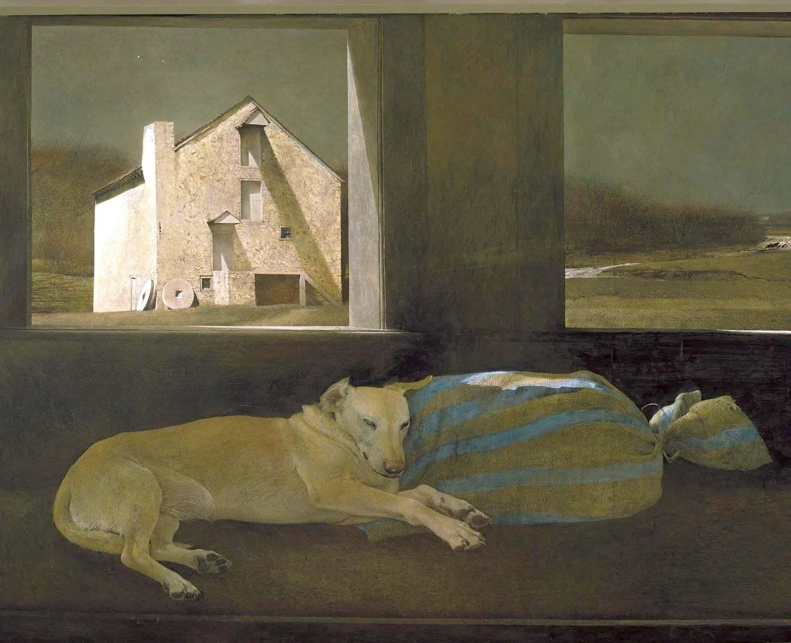 Andrew Wyeth 'night Sleeper' Art Print: Dog and Farmhouse - Etsy