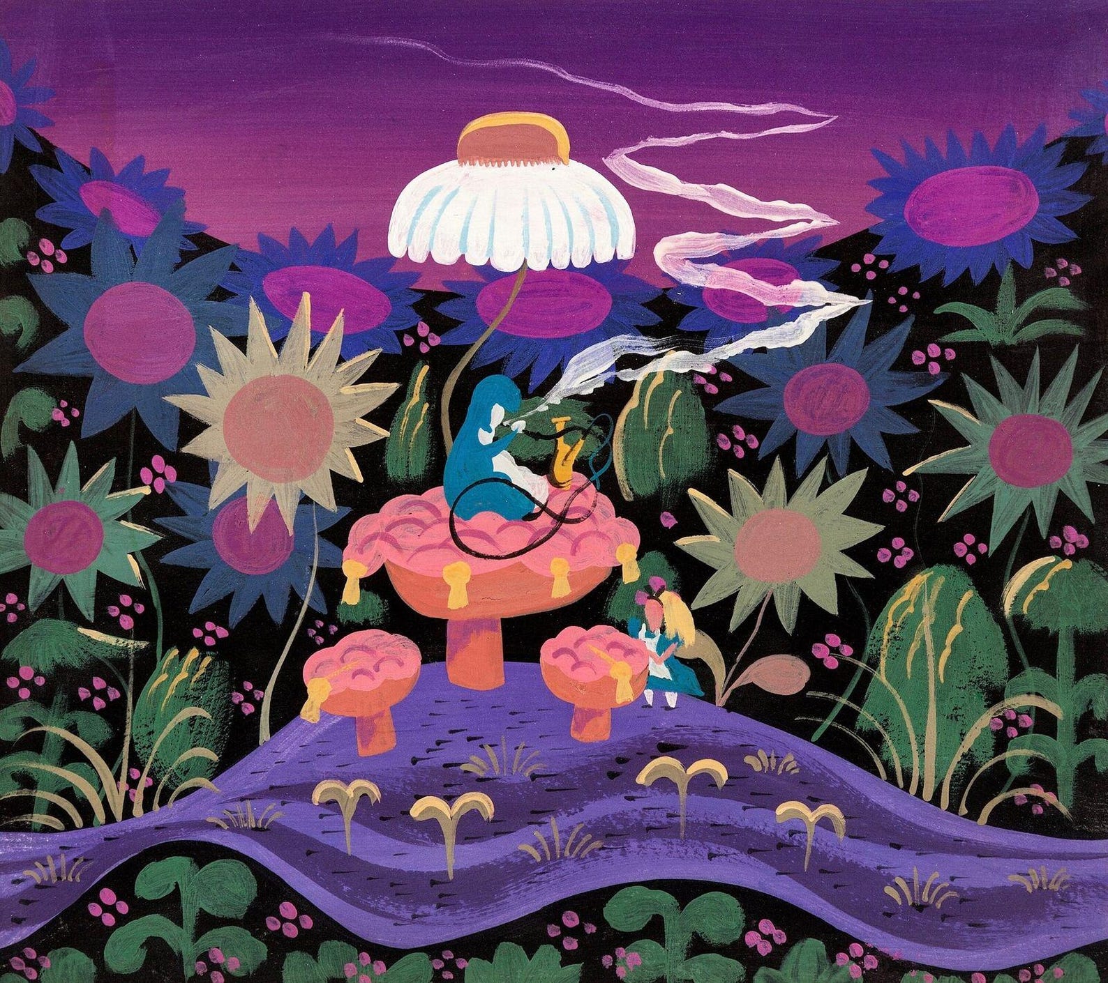 Mary Blair Alice in Wonderland Art Print: Caterpillar Concept - Etsy