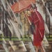 Una Watters Art Print: Girl in Red Dress With Umbrella - Etsy
