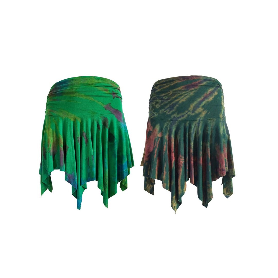 Tie Dye Pixie Mini Skirt - Greens - Etsy