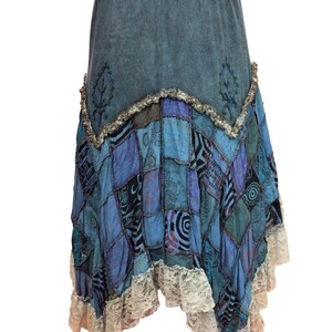 Patchwork Pixie Skirt Blue and Black - Etsy