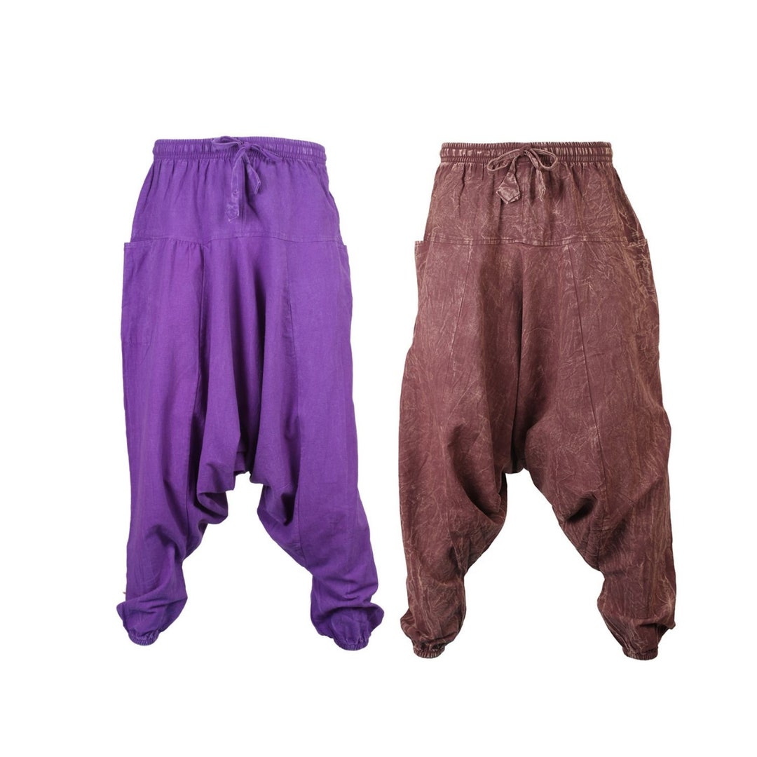 Stonewash Plain Harem Purple and Brown - Etsy
