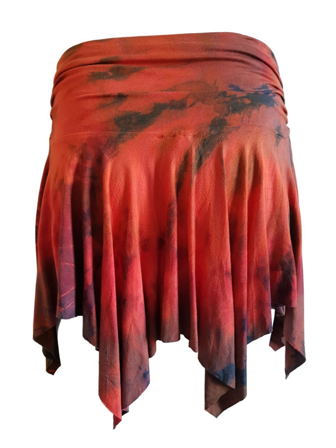 Tie Dye Pixie Mini Skirt Red and Orange | Etsy UK