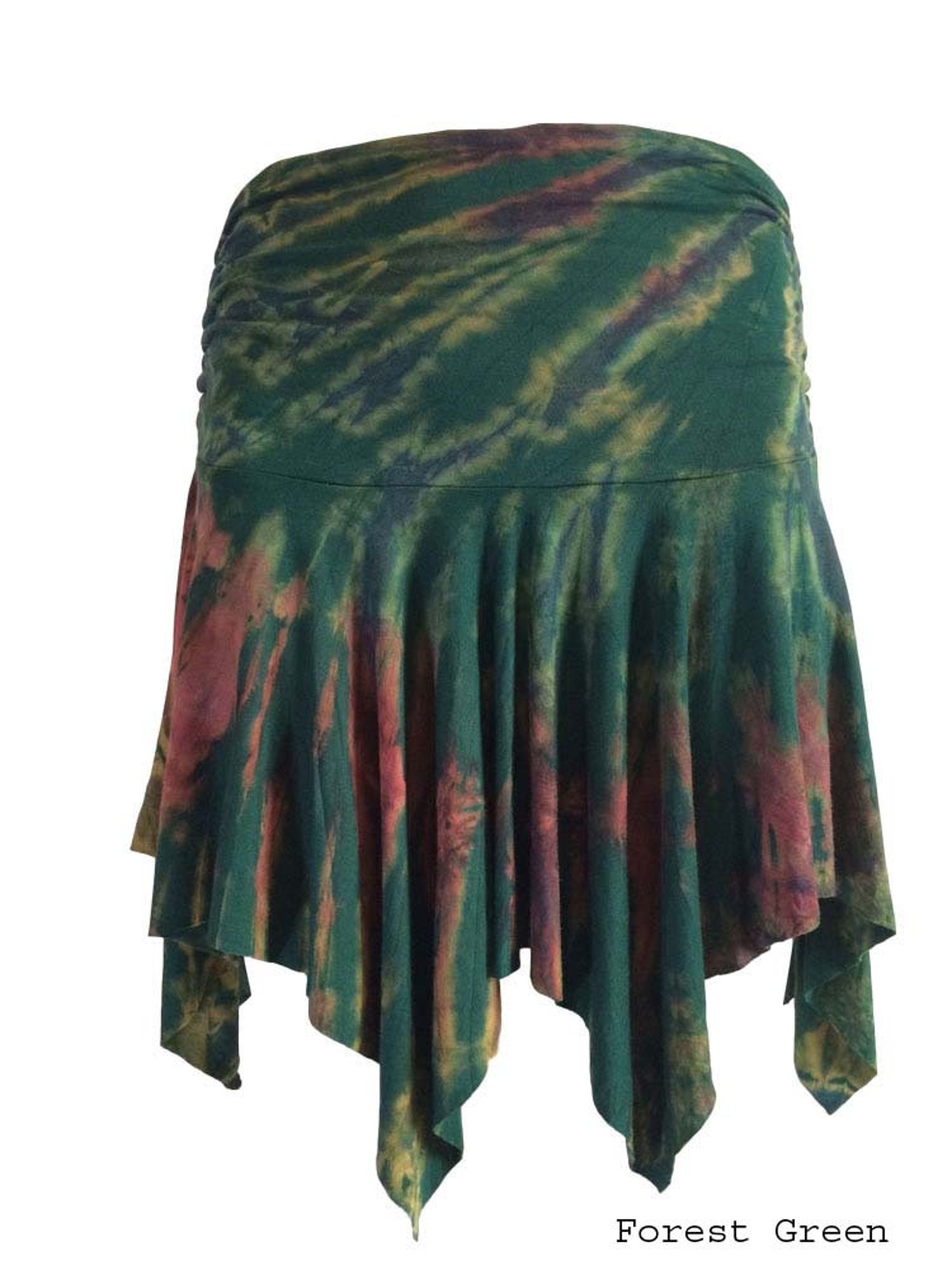 Tie Dye Pixie Mini Skirt Greens | Etsy