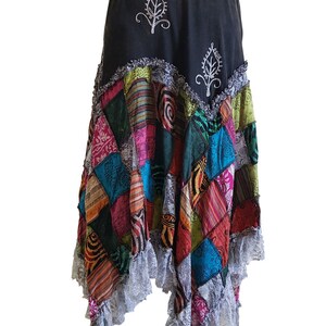 Patchwork Pixie Skirt Blue and Black - Etsy