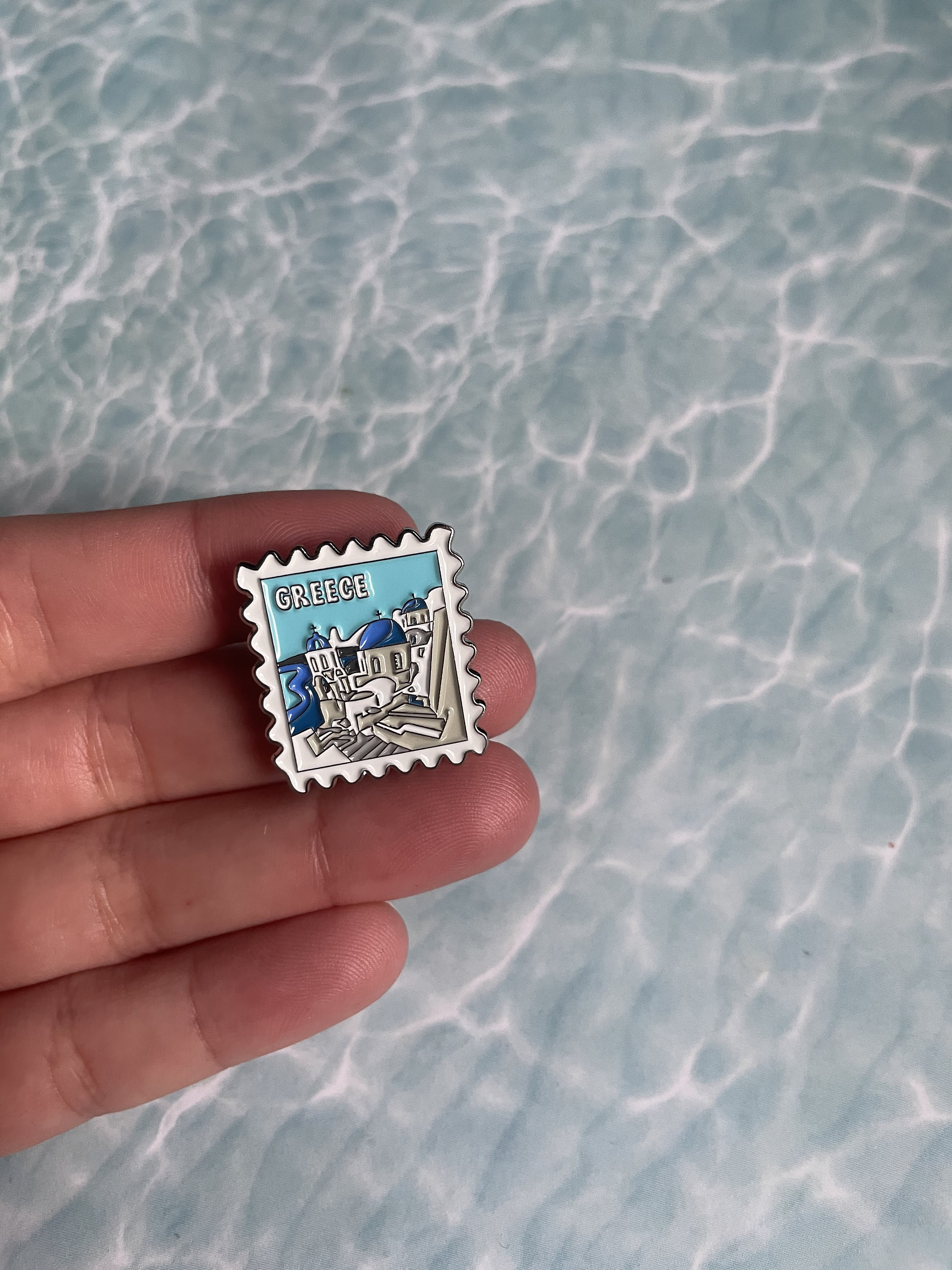 Greece Pin Travel Pin Enamel Pin Pin Collector Santorini - Etsy Israel