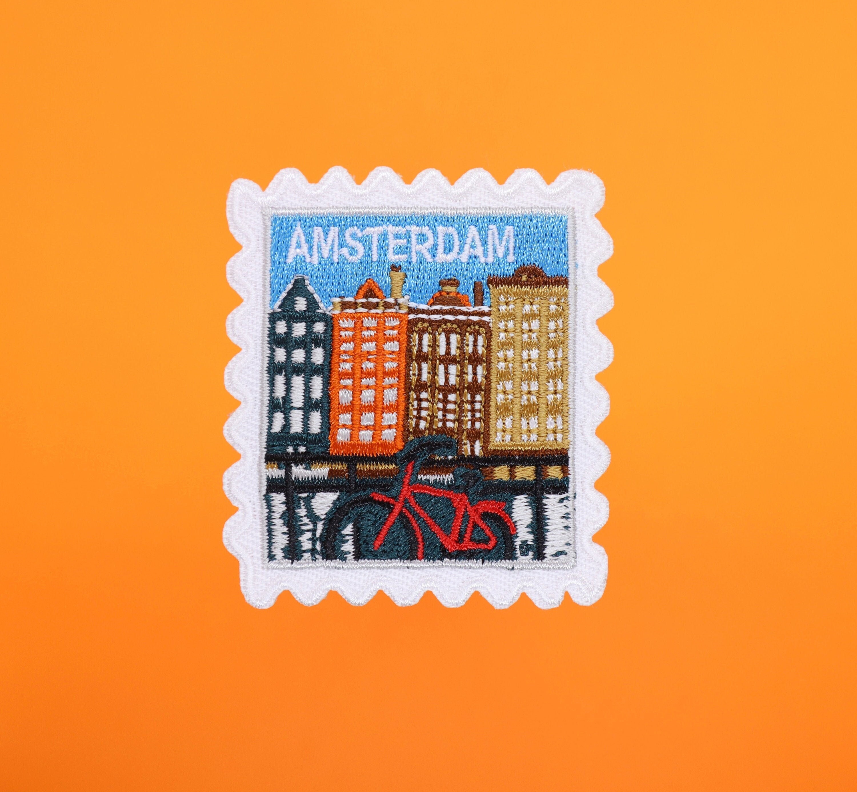 Amsterdam Patch Travel Patches Bike Iron on Patch | Etsy