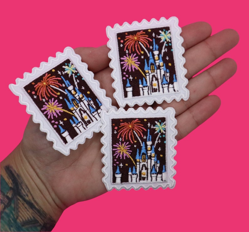 Disney Patch Disneyland Disney Castle Iron on Patch Micky - Etsy