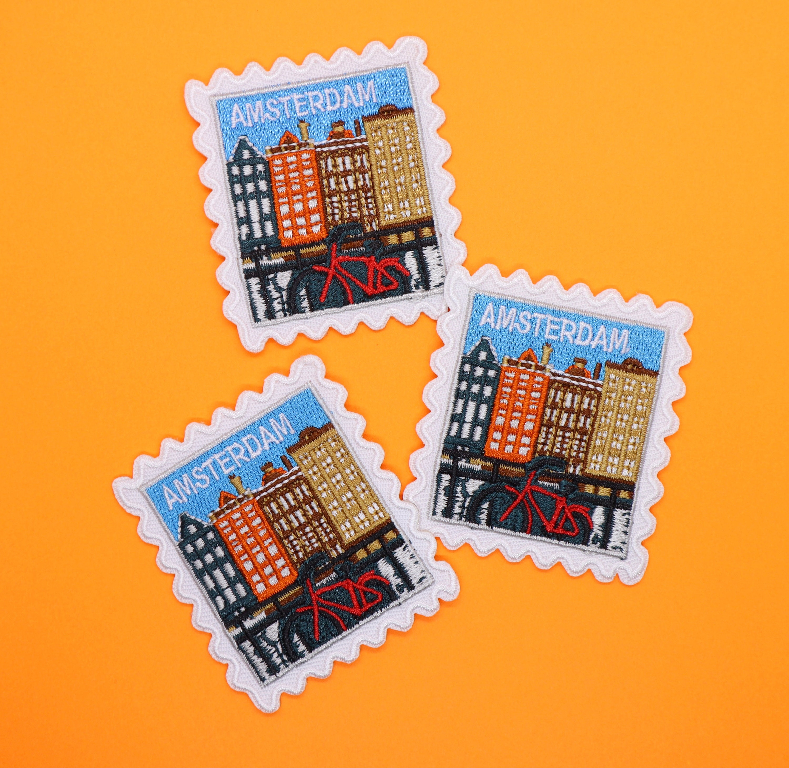 Amsterdam Patch- Travel Patches- Bike- Iron on Patch- Amsterdam ...
