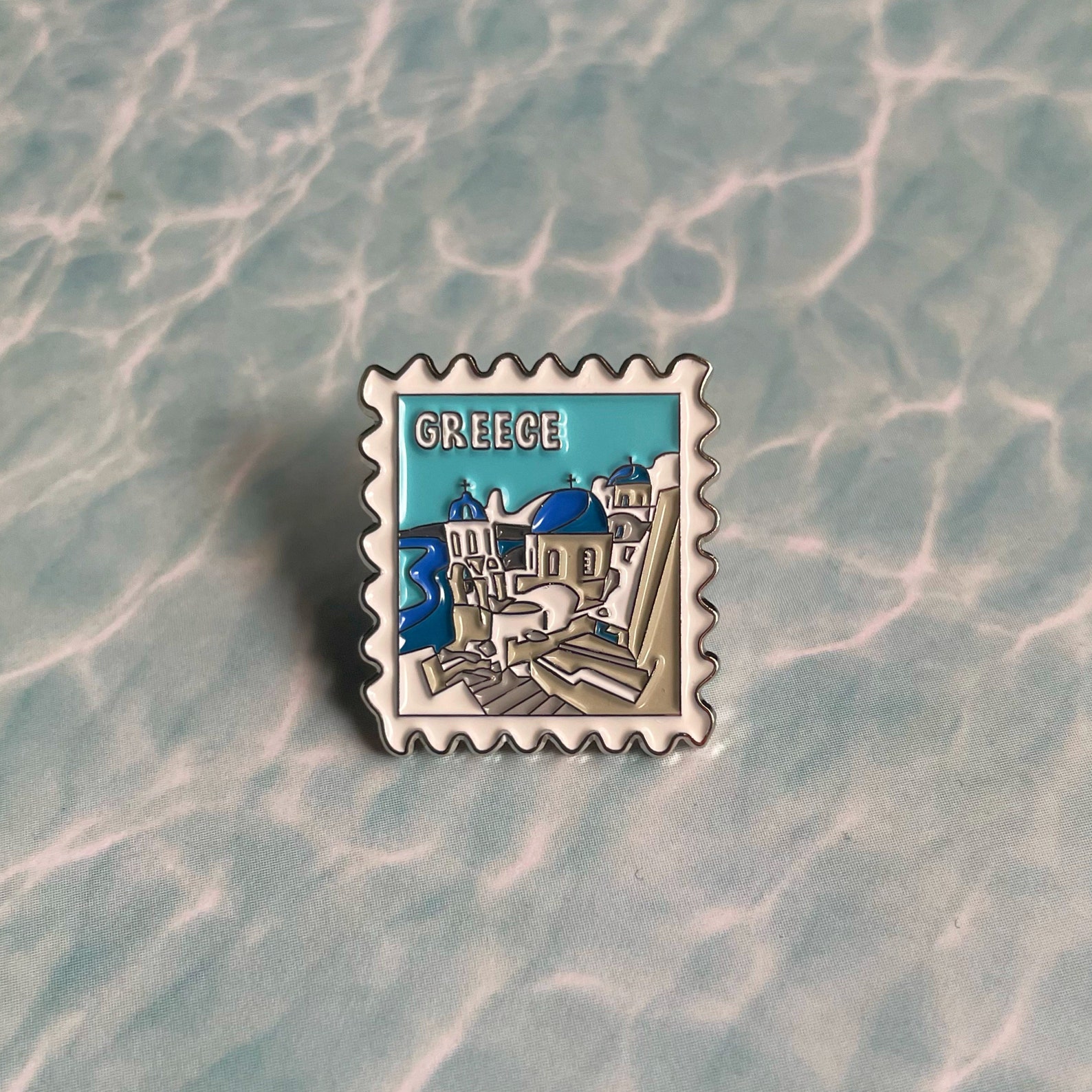 Greece Pin Travel Pin Enamel Pin Pin Collector Santorini | Etsy