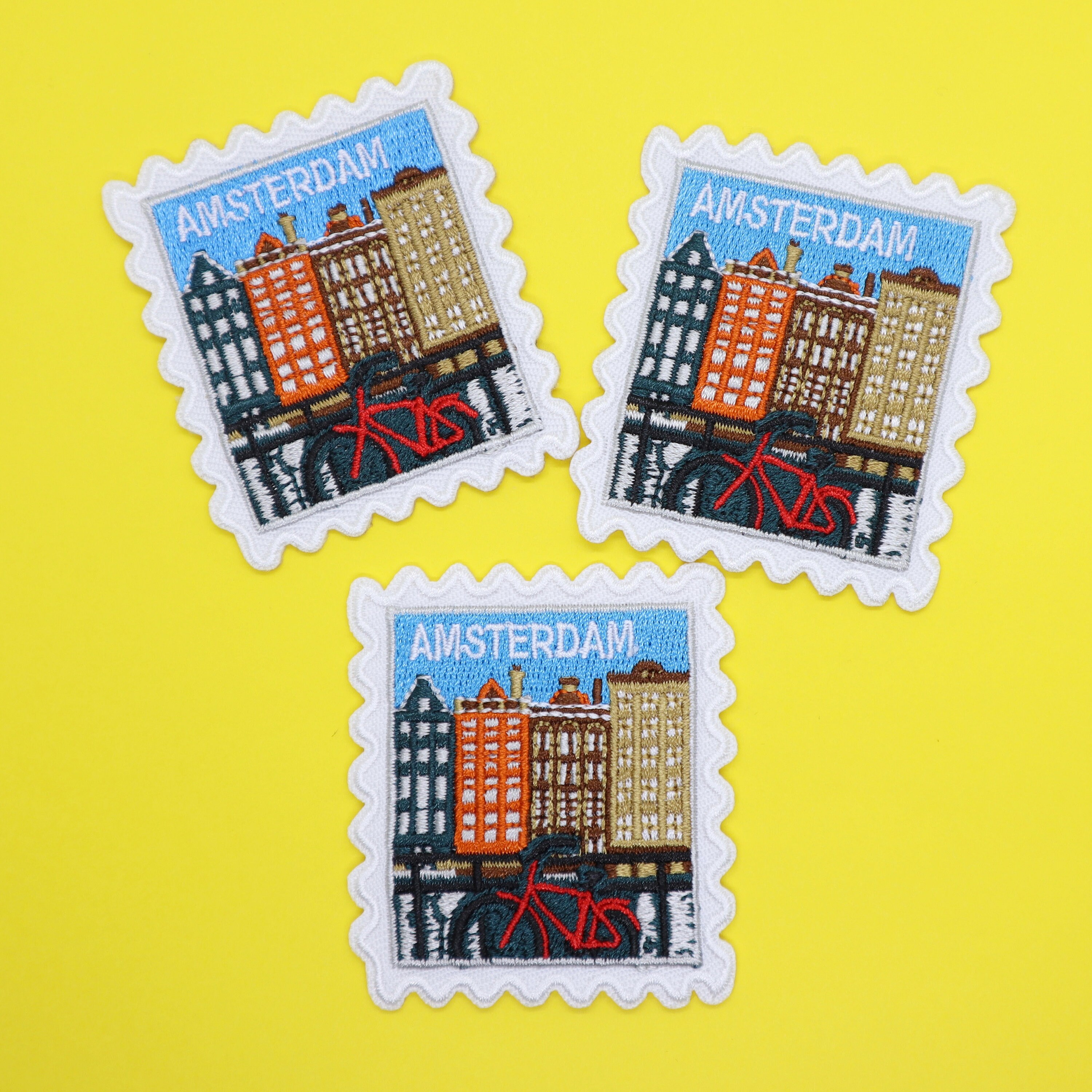 Amsterdam Patch Travel Patches Bike Iron on Patch | Etsy