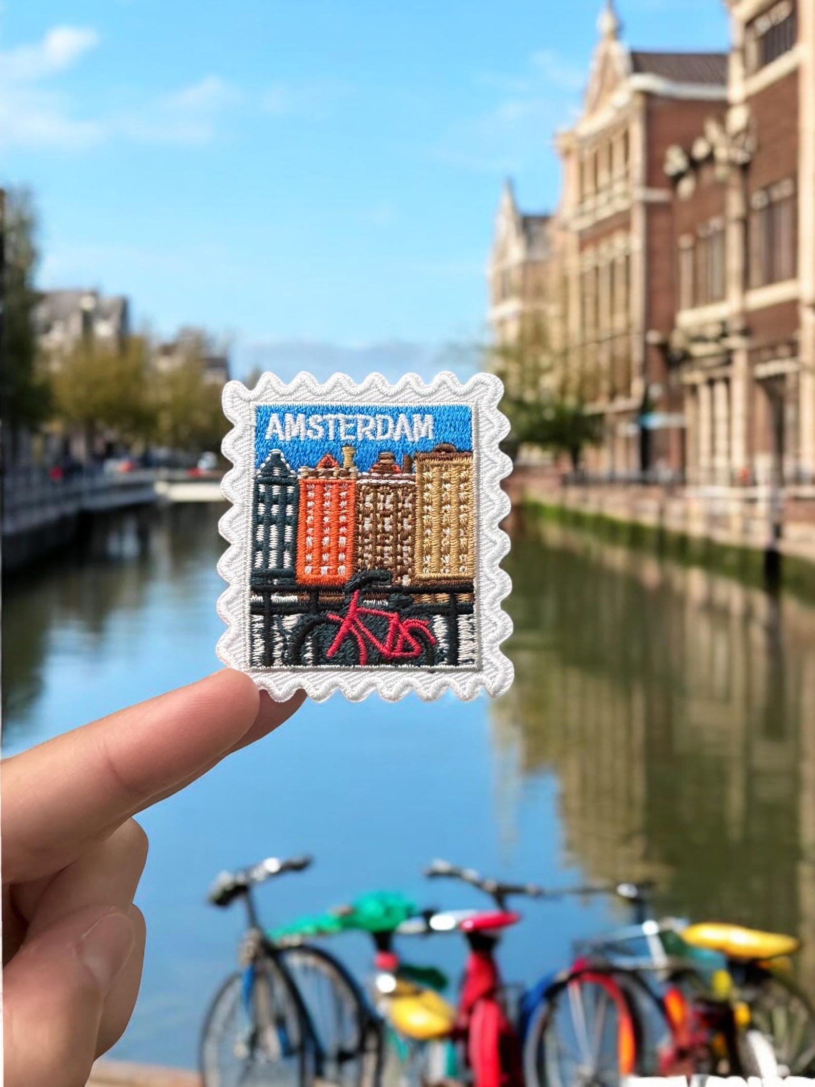 Amsterdam Patch- Reise Aufnäher- Fahrrad- Bügelbild- Amsterdam ...