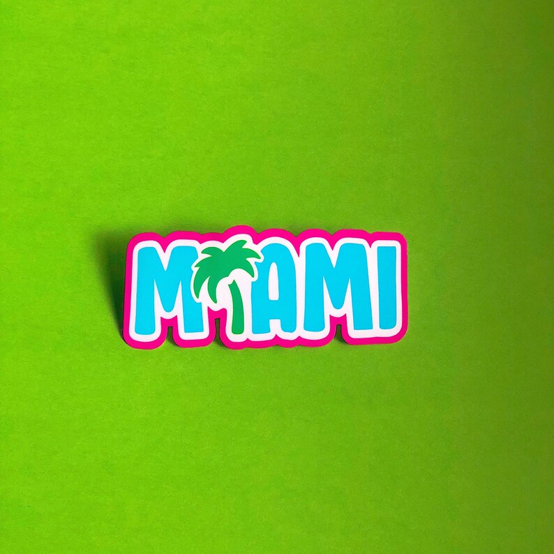Miami Sticker Vinyl Sticker Travel Wanderlust Die Cut | Etsy