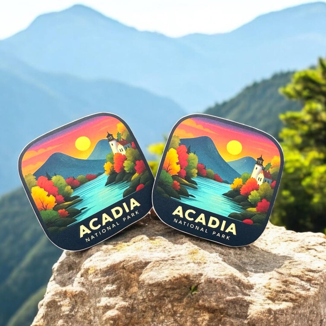 Acadia National Park Sticker- Travel Stickers- Maine- Vinyl Sticker ...