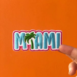 Miami Patch- Travel Patches- Iron on Patch- Miami Colors- Miami Nights ...