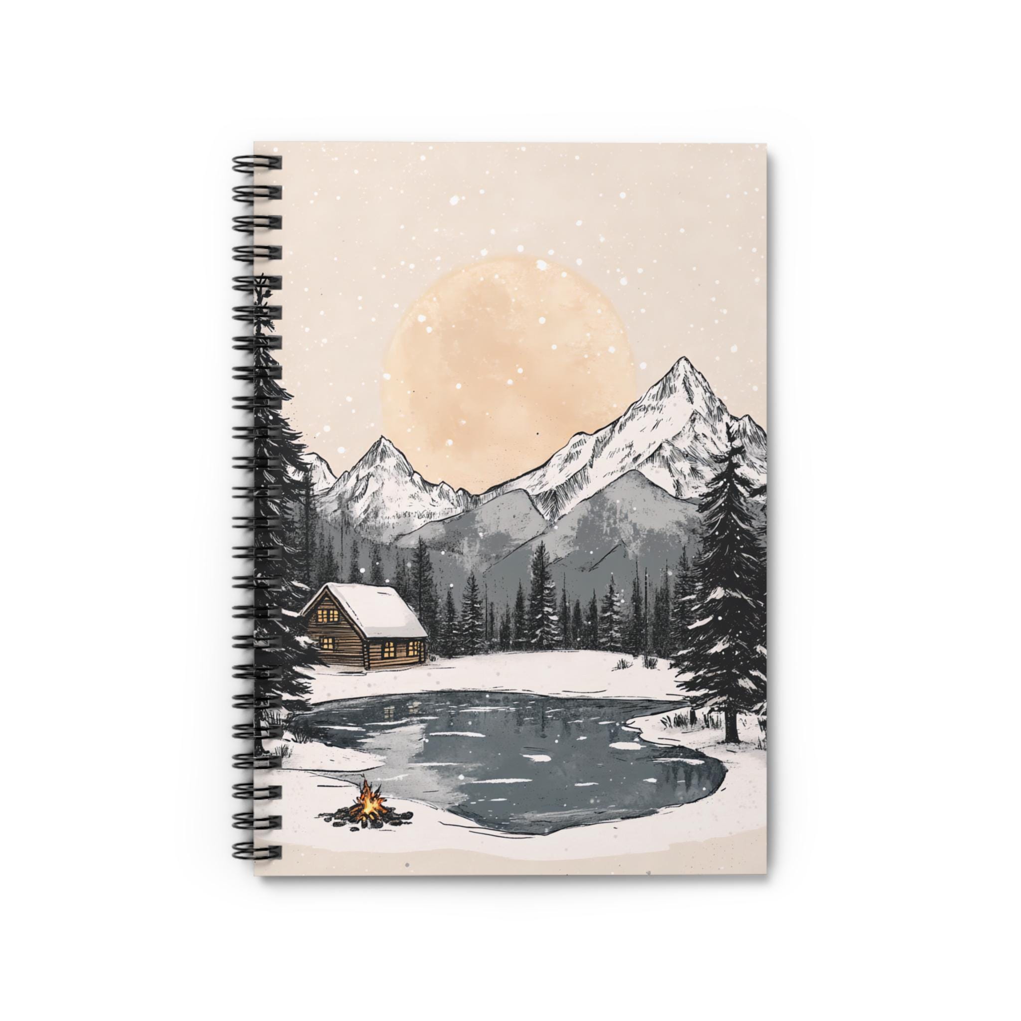 Spiral Notebook, Travel Journal, Snowy Winter Wonderland, Ruled Lined ...