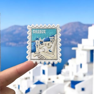 Greece Patch- Iron on Patch- Santorini- Ocean-iron On- Travel Patches ...