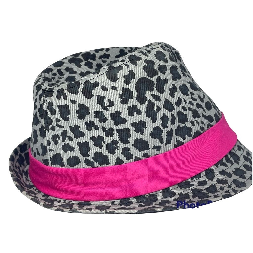 Sanrio Hello Kitty Fedora Cheetah Print With Pink Accents Hat Hot Pink ...