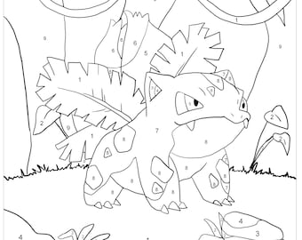 Color by Number Unicorn Forest Printable Worksheet | Etsy