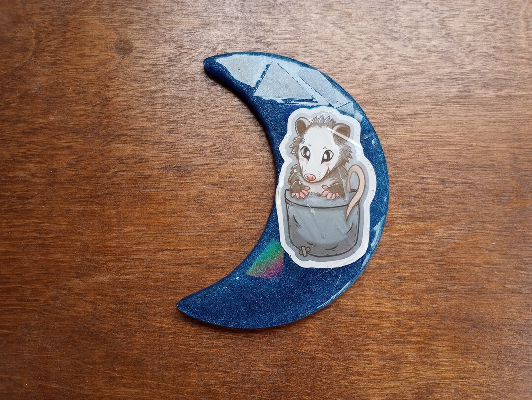 Holographic Moon With Opossum - Etsy
