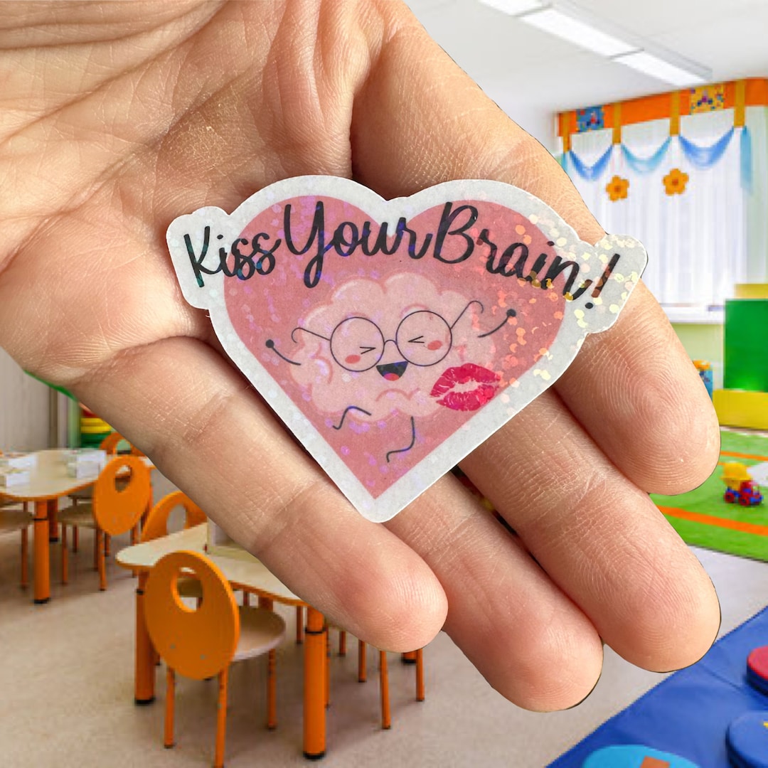 Kiss Your Brain Preschool Teacher Stickers Laptop Die Cut Decals Water ...