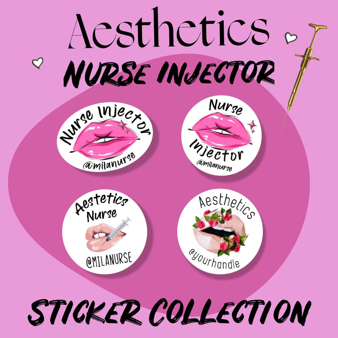 PERSONALIZED Aesthetic Nurse Injector Stickers - SET of 16 STICKERS ...