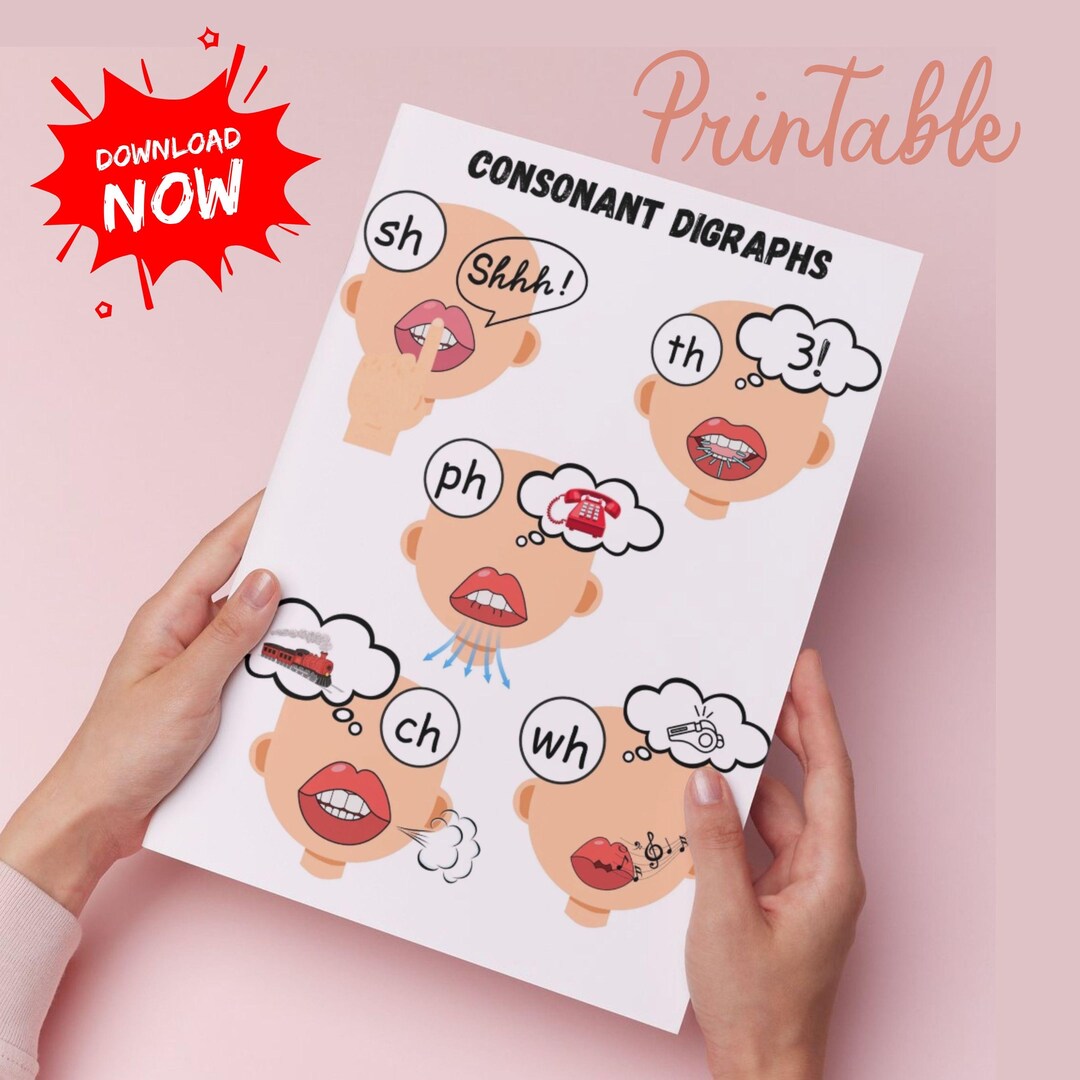 Consonant Digraph Lip Placement Visuals | Speech Therapy PDF | Phonics ...