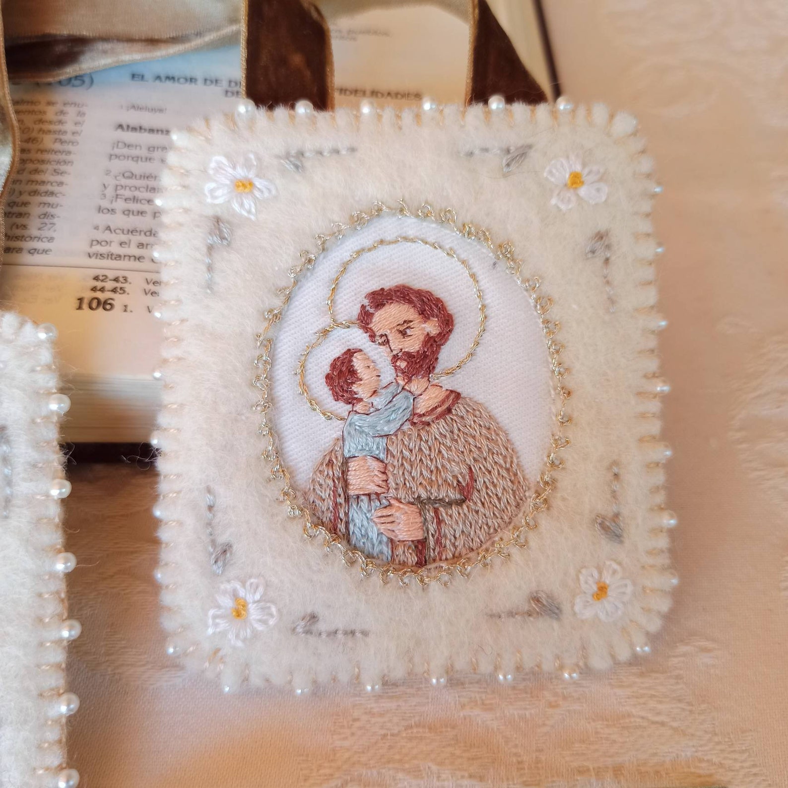 Scapular Handmade of Saint Joseph, Sacred Hearts of Holy Family, Hand ...