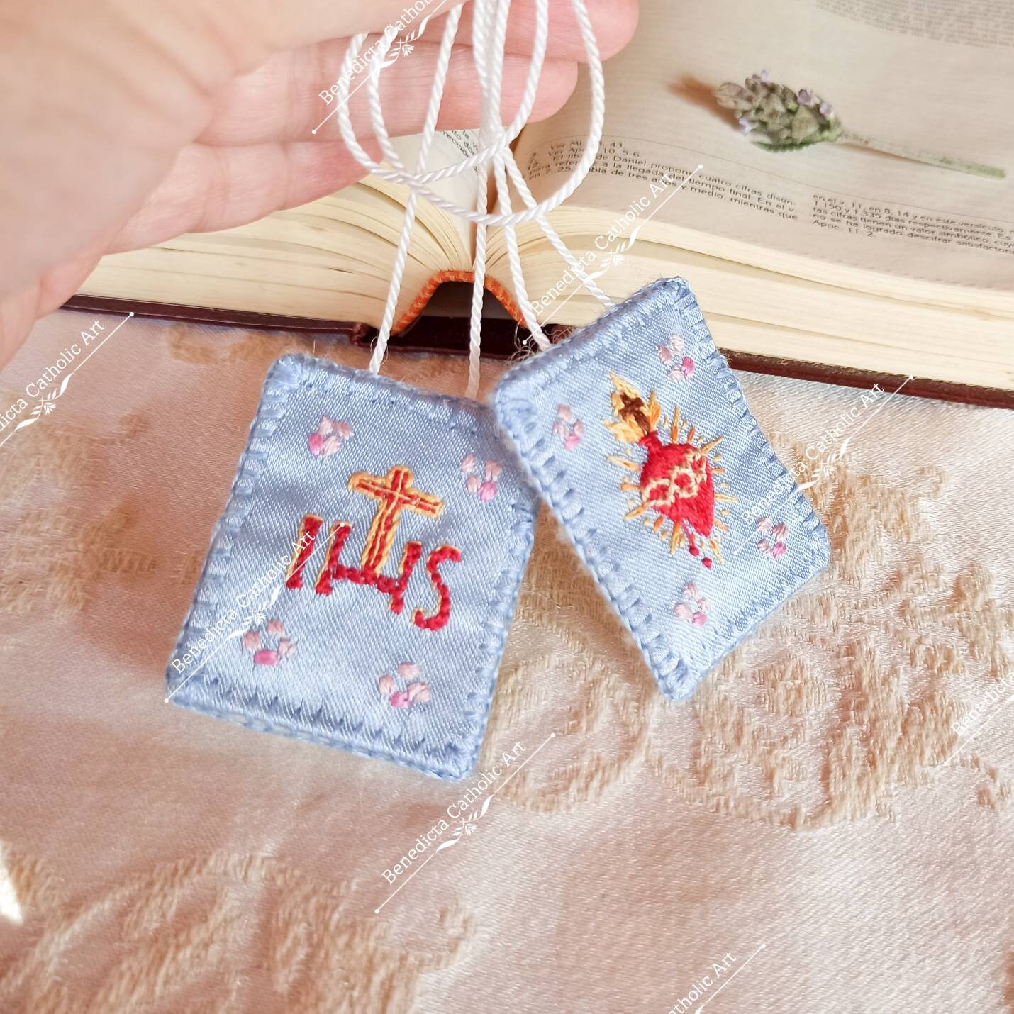 Scapular Sacred Heart of Jesus and the Christogram of Jesus - Etsy