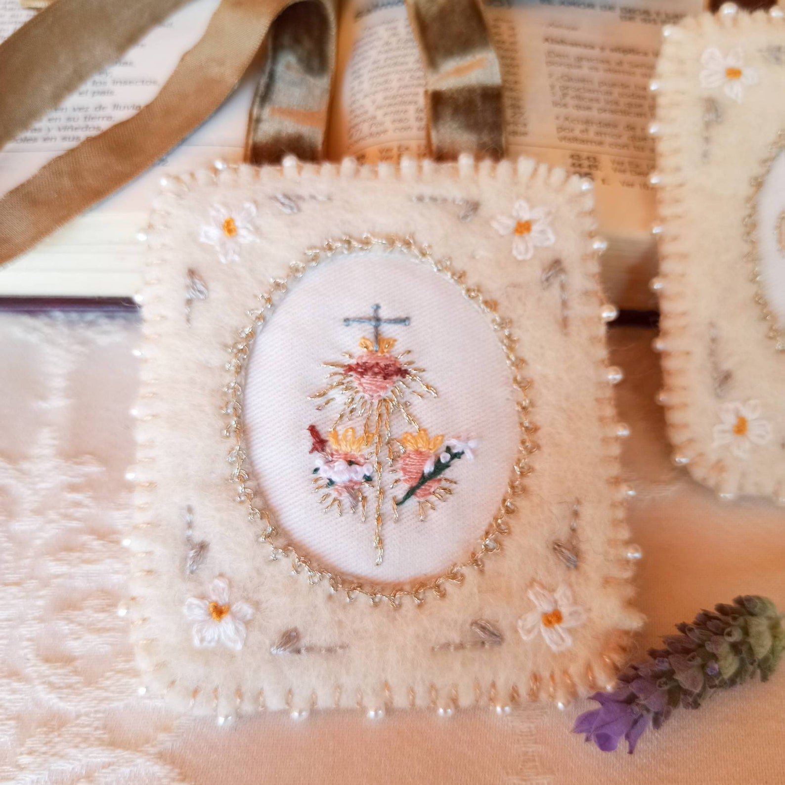 Scapular Handmade of Saint Joseph, Sacred Hearts of Holy Family, Hand ...