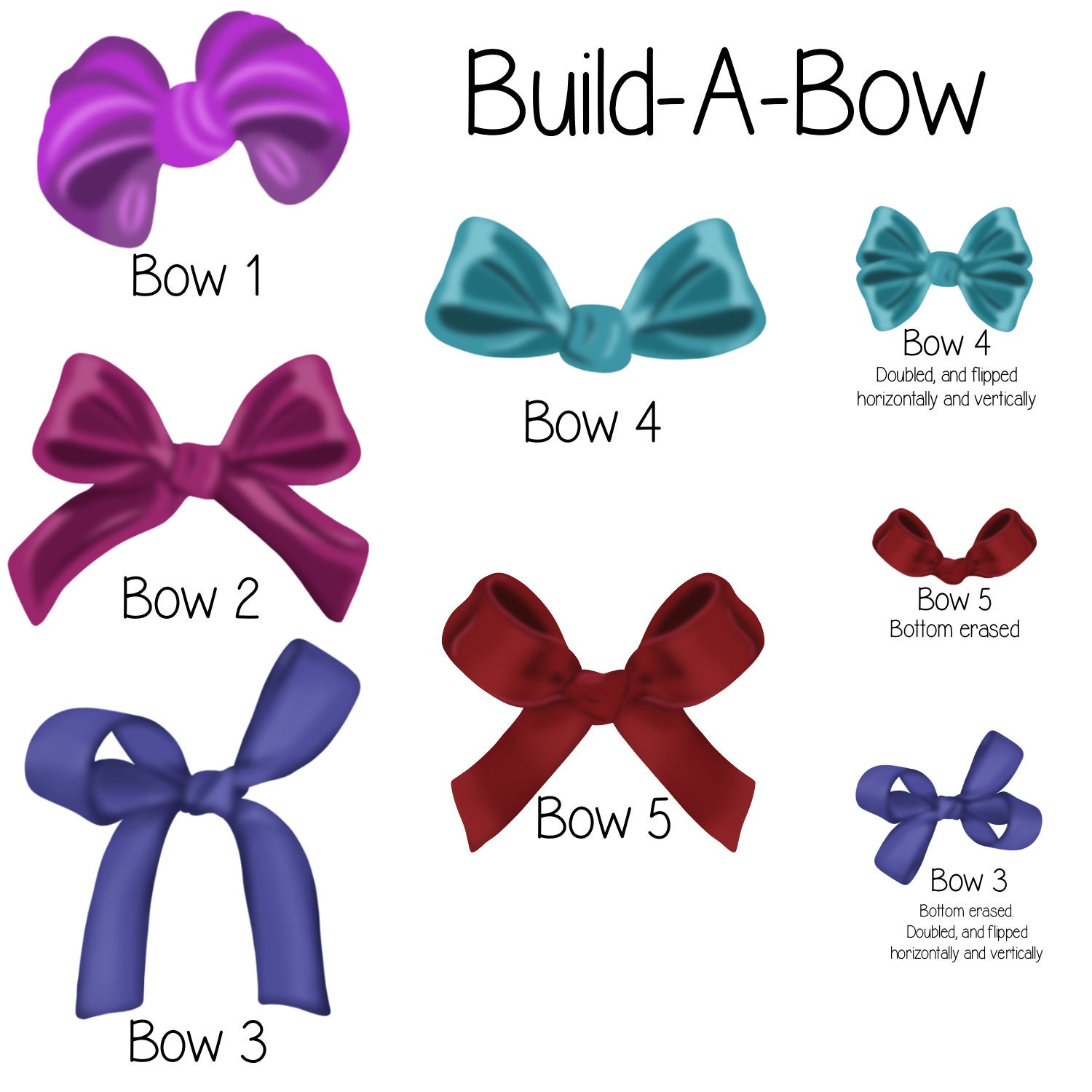 Build A Bow Procreate Brushes 25 Stamp Brushes 5 Bow - Etsy