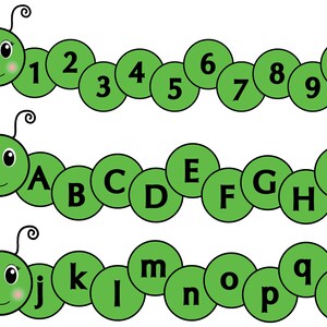 Caterpillar Alphabet & Numbers - Etsy
