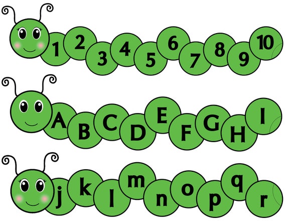 Caterpillar Alphabet & Numbers | Etsy