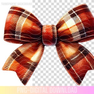 Fall Plaid Coquette Bow PNG, Autumn Plaid Bow Digital Download, Rustic ...