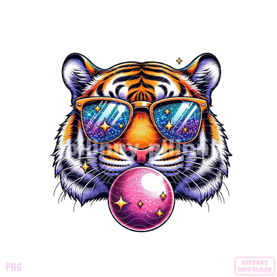 Tigers PNG, Tiger and Bubbles Gum, Tiger Mascot Spirit Shirt ...