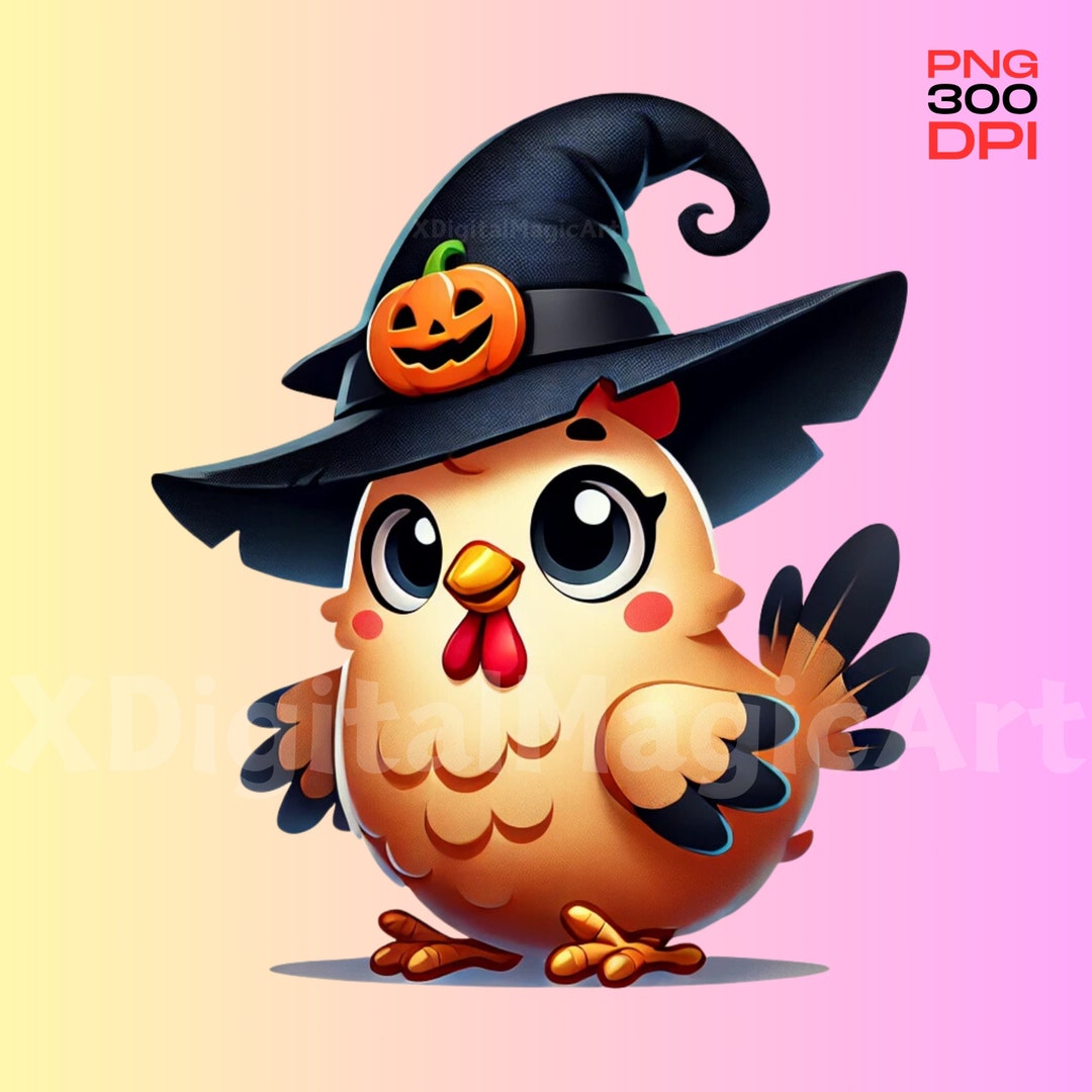 Spooky Chickens Png, Cute Witch Chicken Halloween PNG, Halloween PNG ...