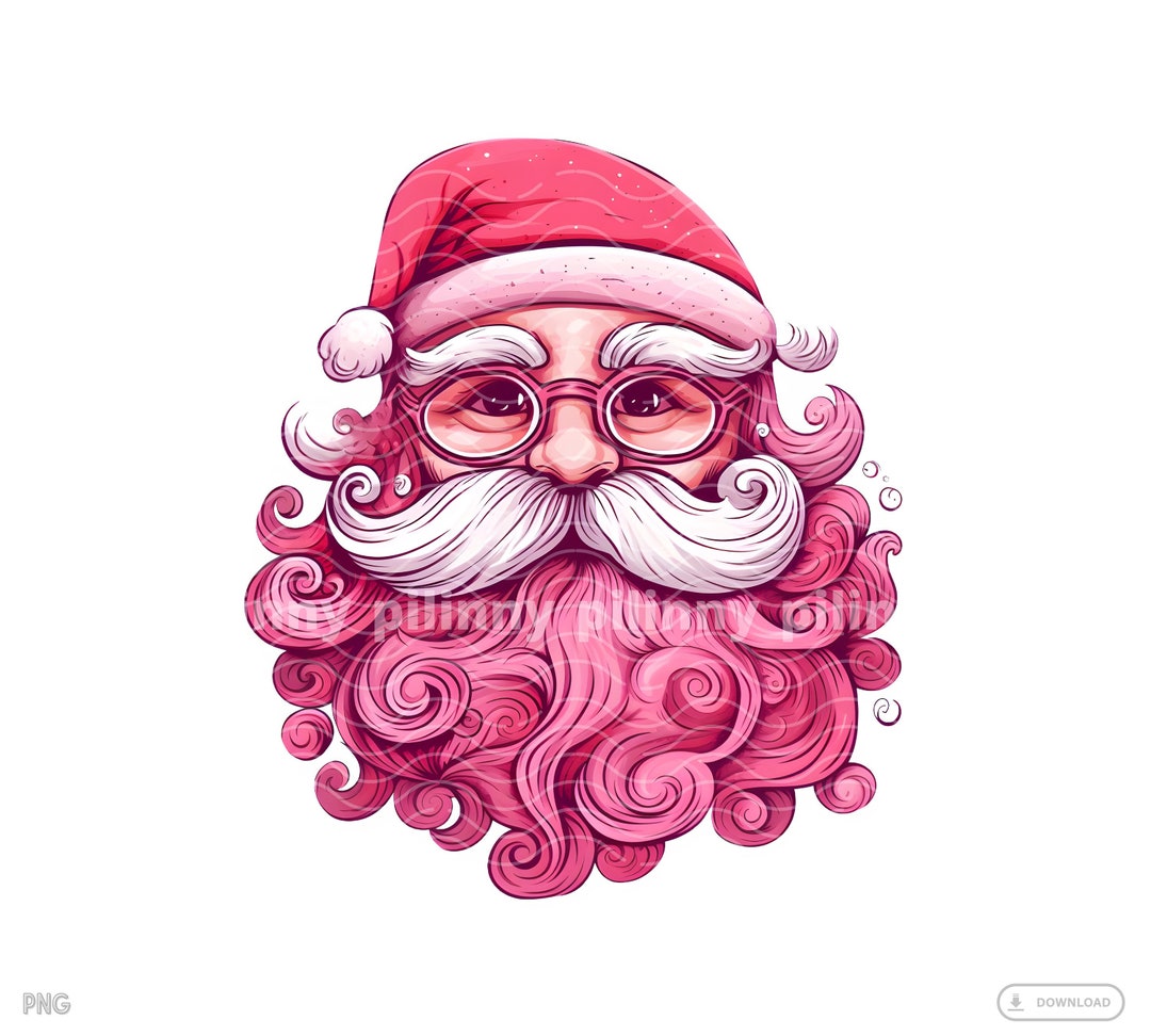 Vintage Digital Clipart, Pink Santa Claus Christmas, Graphic Image ...