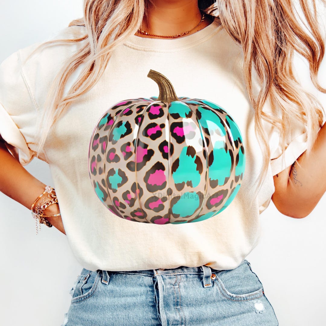 Colorful Leopard Pumpkin PNG, Trendy Leopard Print Fall Pumpkin Clipart ...