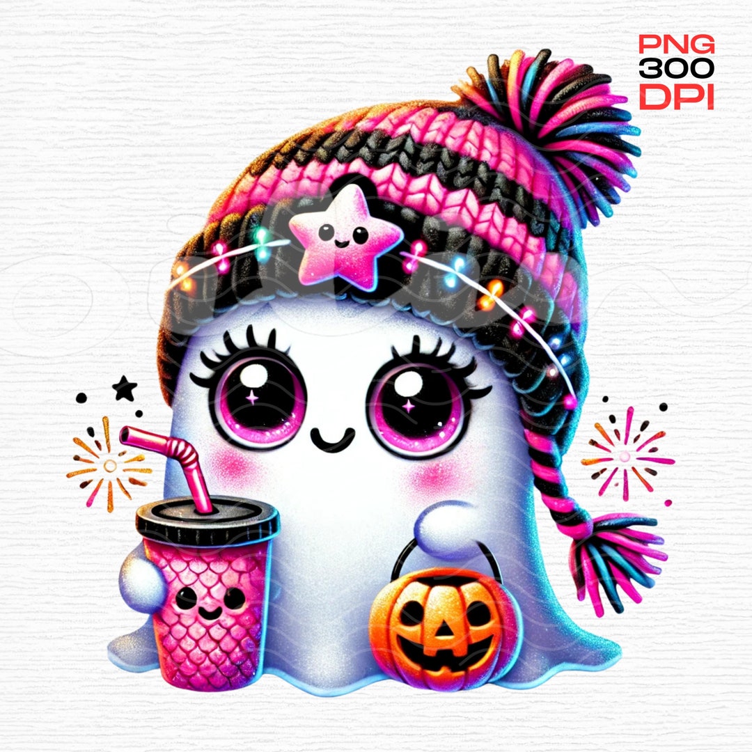 Cute Ghost Halloween PNG, Kawaii Halloween Clipart, Halloween ...