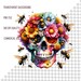 Watercolor Flower Bee Skull PNG Clipart Artistic Sublimation Design ...