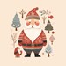 Scandi Santa Claus Clipart Bundle 5 PNG Watercolor Xmas Clip - Etsy