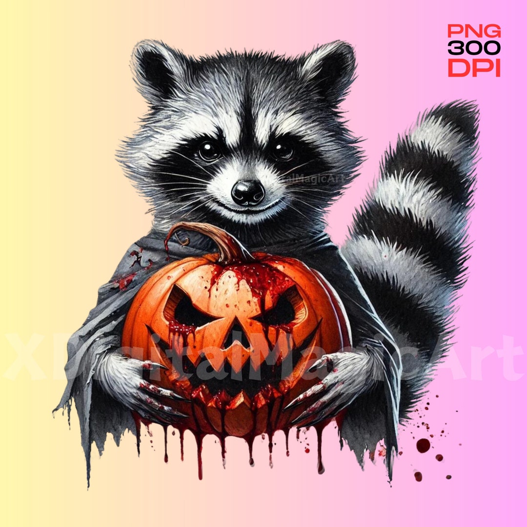 Spooky Raccoon Halloween PNG, Funny Halloween Raccoon Png, Feral Png ...